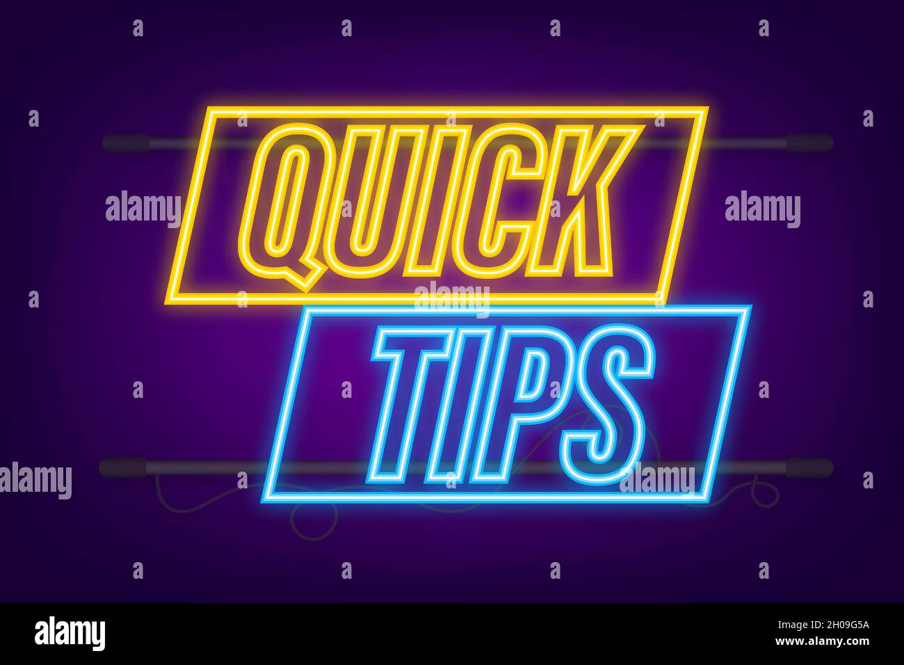 Quick tips neon icon badge. Ready for use in web or print design ...