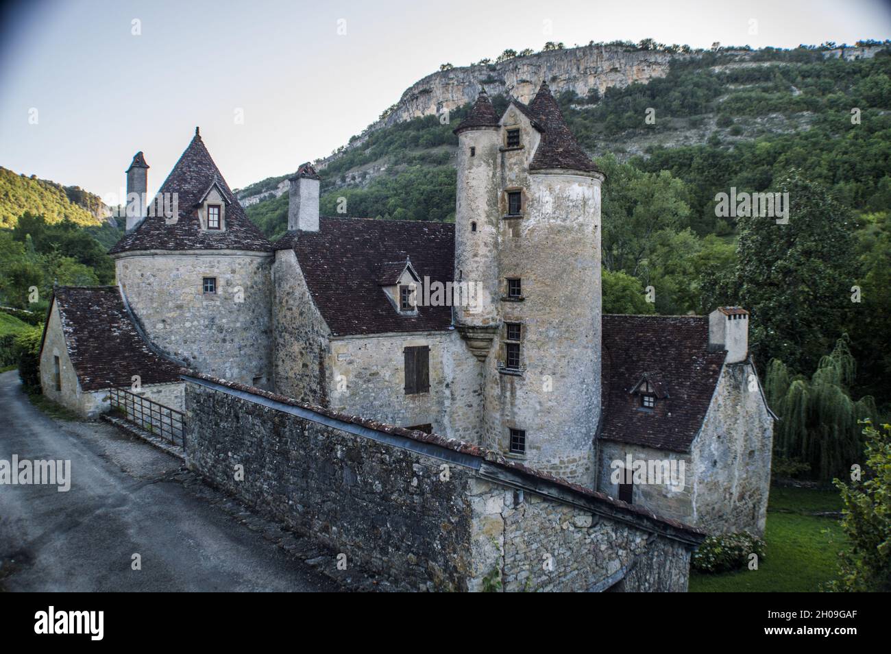 Beautiful stone castle in the village of Autoire, France Stock Photo ...