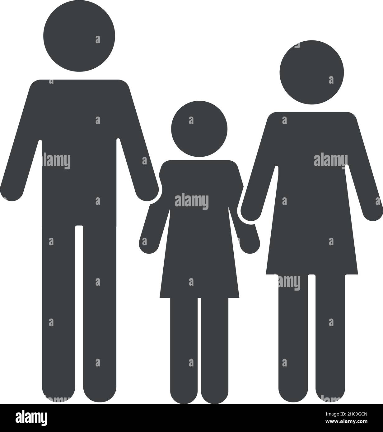 pictogram family with daughter over white background Stock Vector Image ...