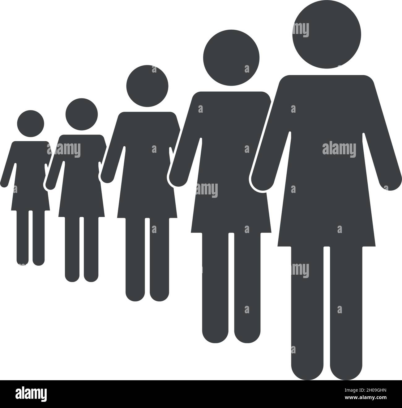 line of pictogram women over white background Stock Vector Image & Art ...