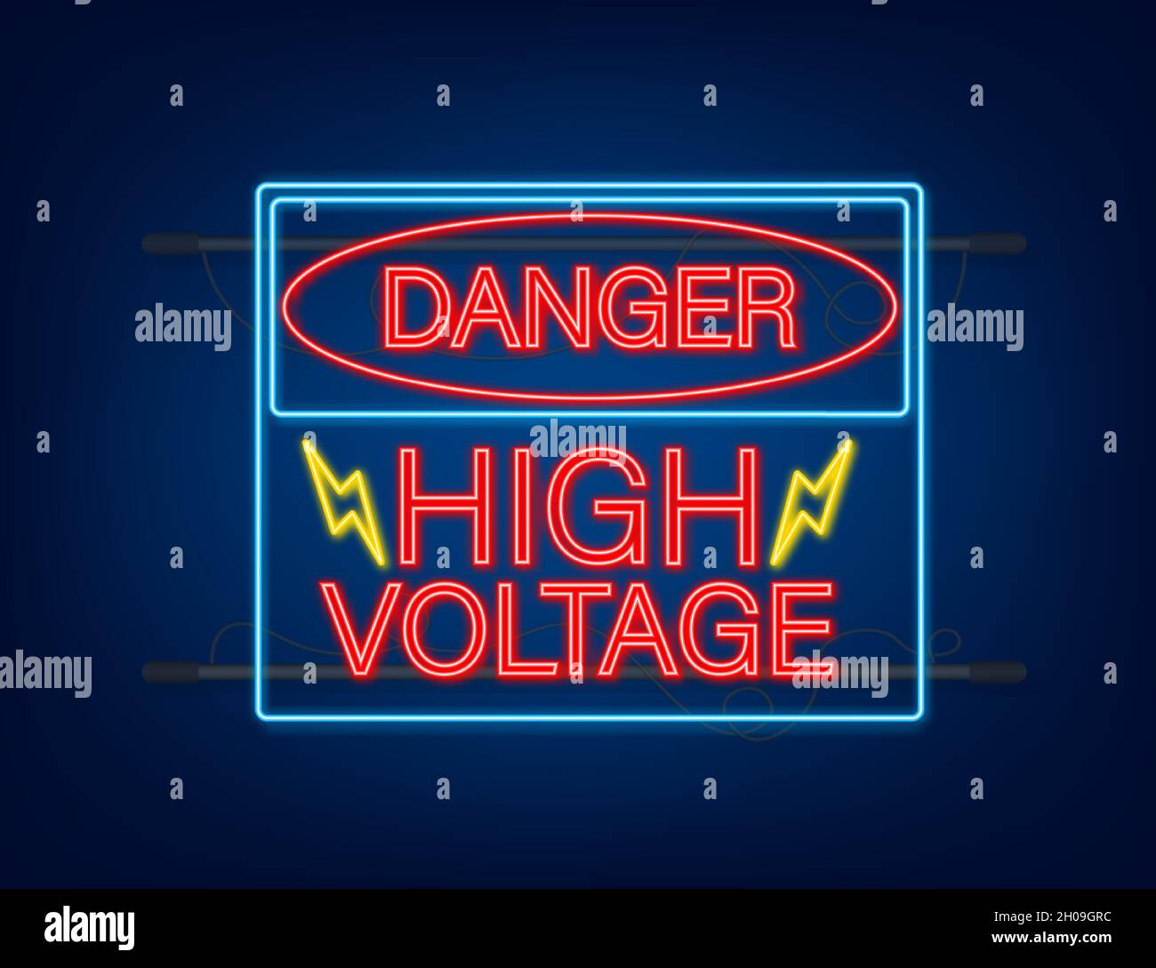 Danger high voltage neon sign. Danger sign board Stock Vector Image ...