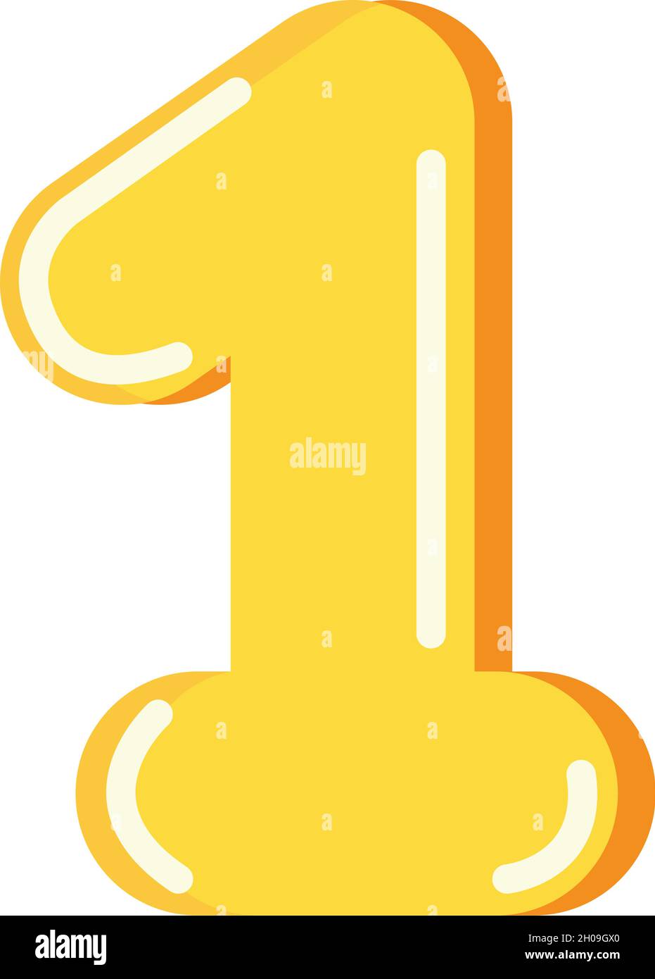 yellow number one on white background Stock Vector Image & Art - Alamy