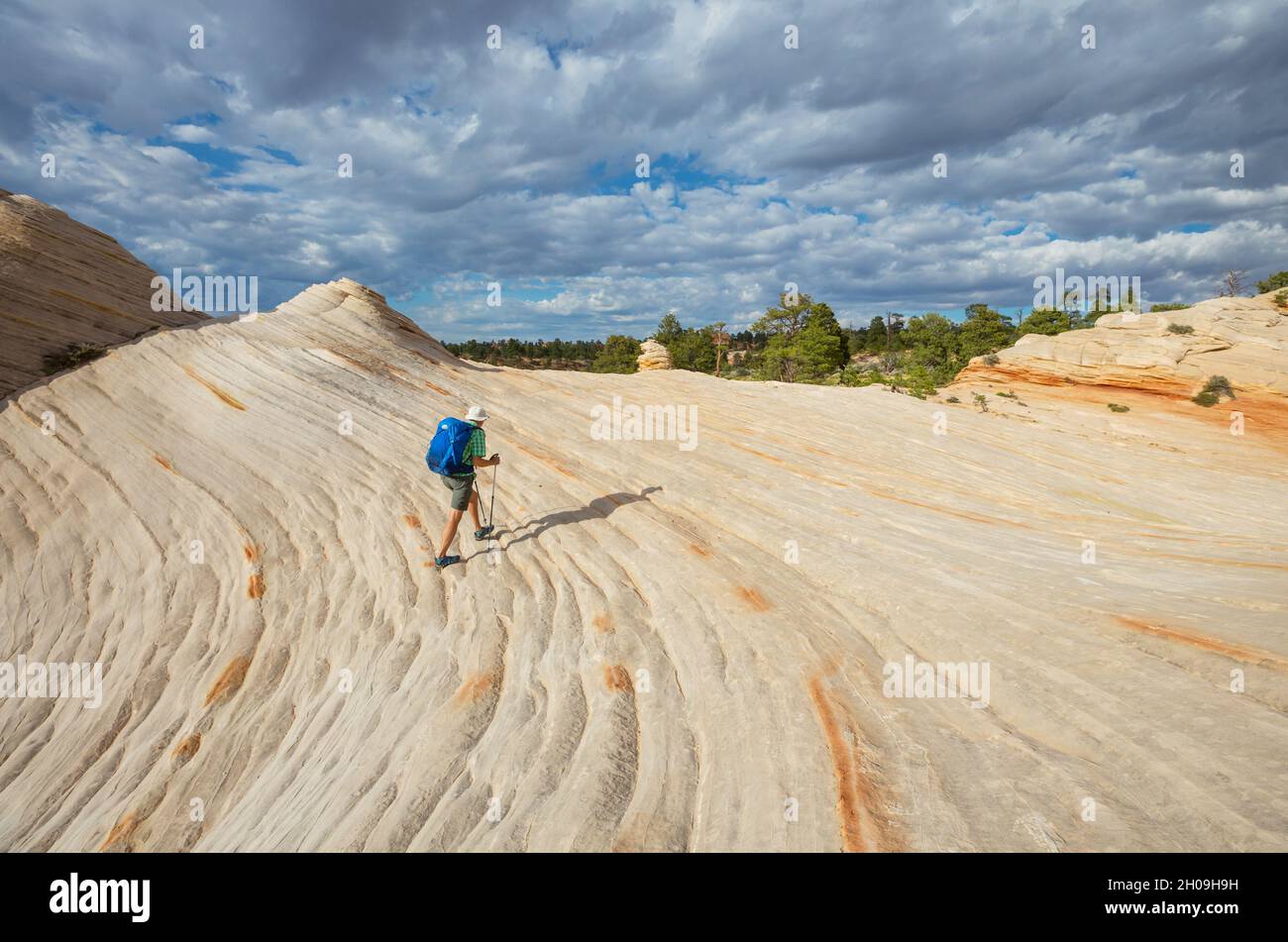 Hike in the Utah mountains. Hiking in unusual natural landscapes ...