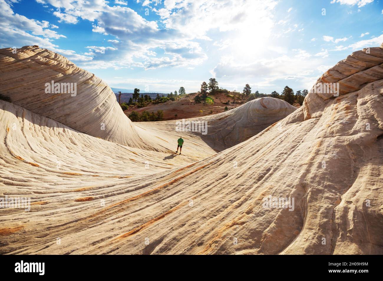 Hike in the Utah mountains. Hiking in unusual natural landscapes ...