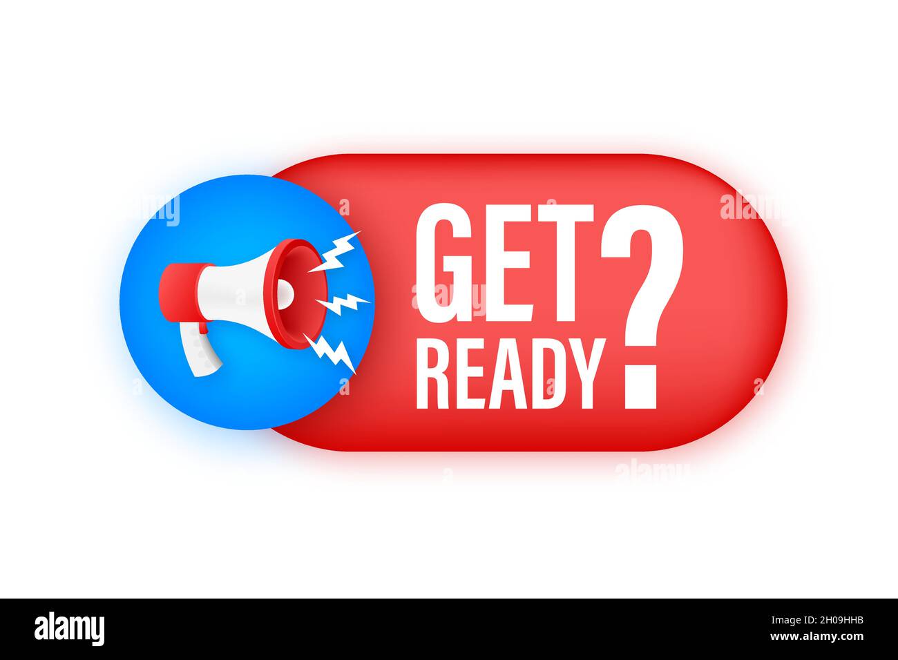 Megaphone with Get ready sign. Megaphone banner. Web design. Vector ...