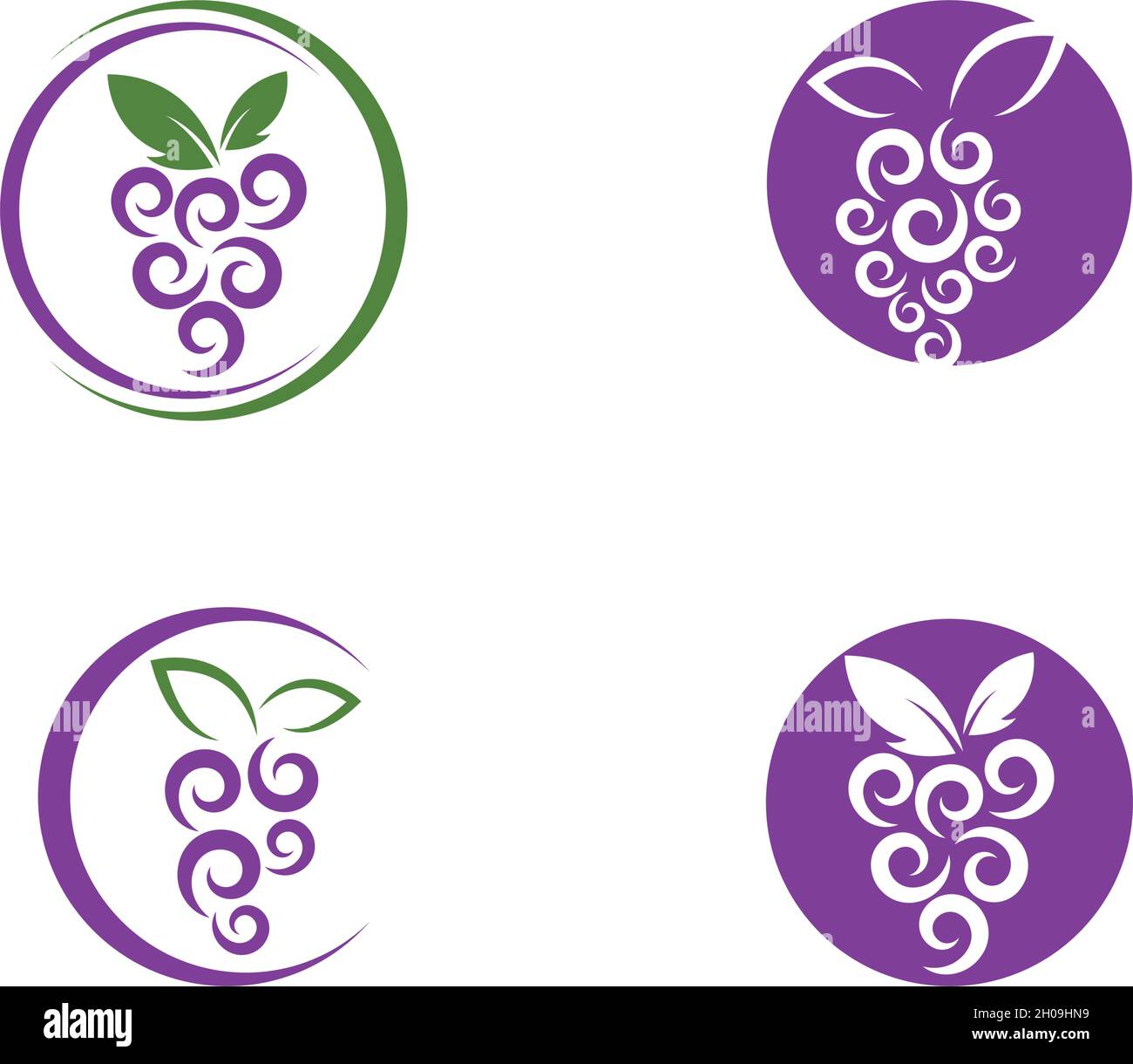 Grape with leaf logo vector template Stock Vector Image & Art - Alamy