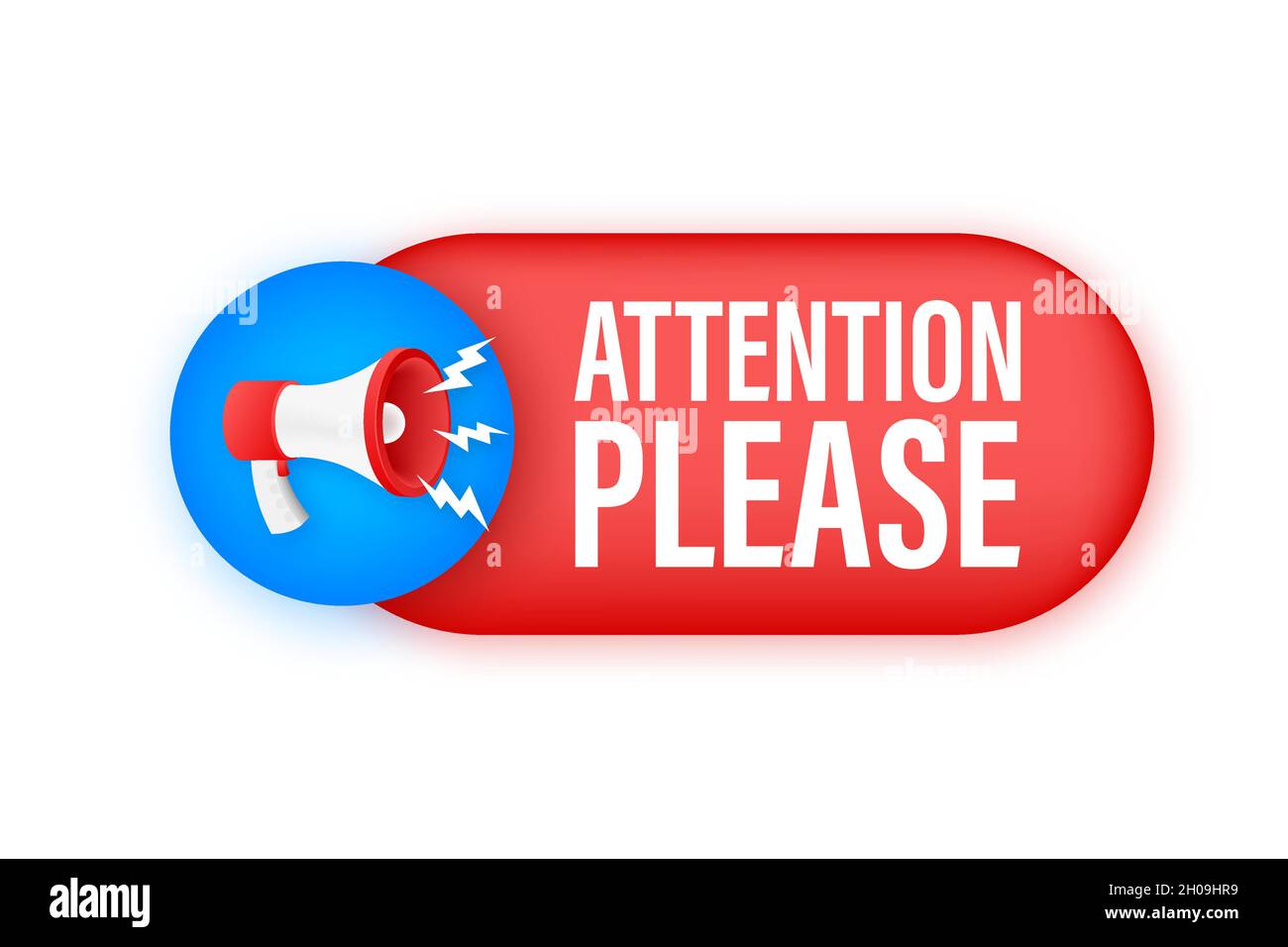 Banner with Attention please. Red Attention please sign icon ...