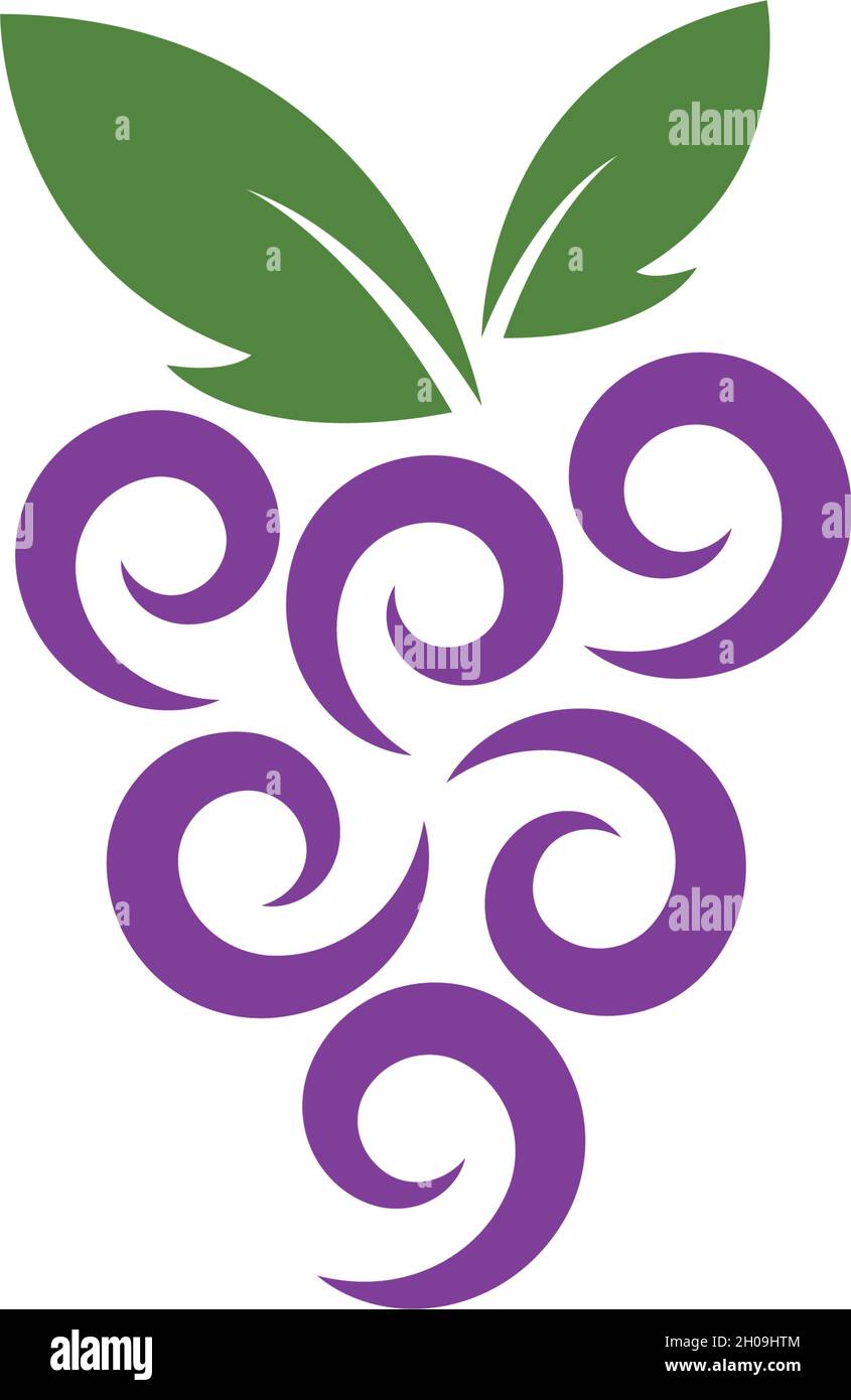 Grape leaf logo vector Cut Out Stock Images & Pictures - Alamy
