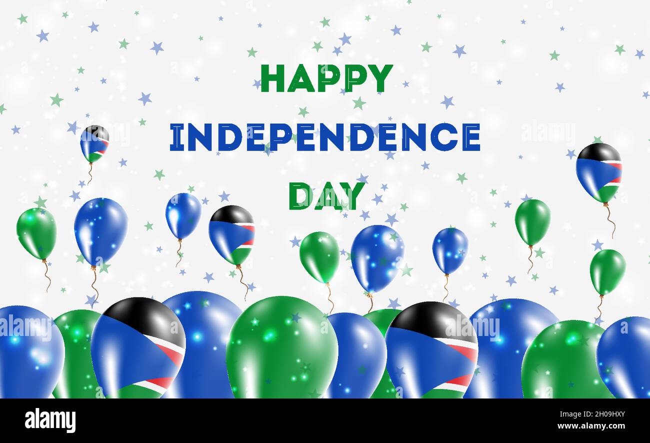 South Sudan Independence Day Patriotic Design. Balloons in South ...