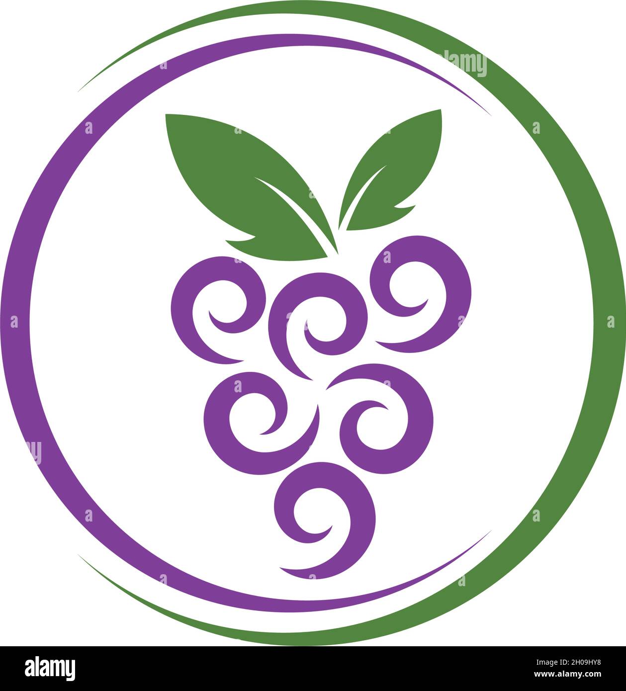 Grape with leaf logo vector template Stock Vector Image & Art - Alamy