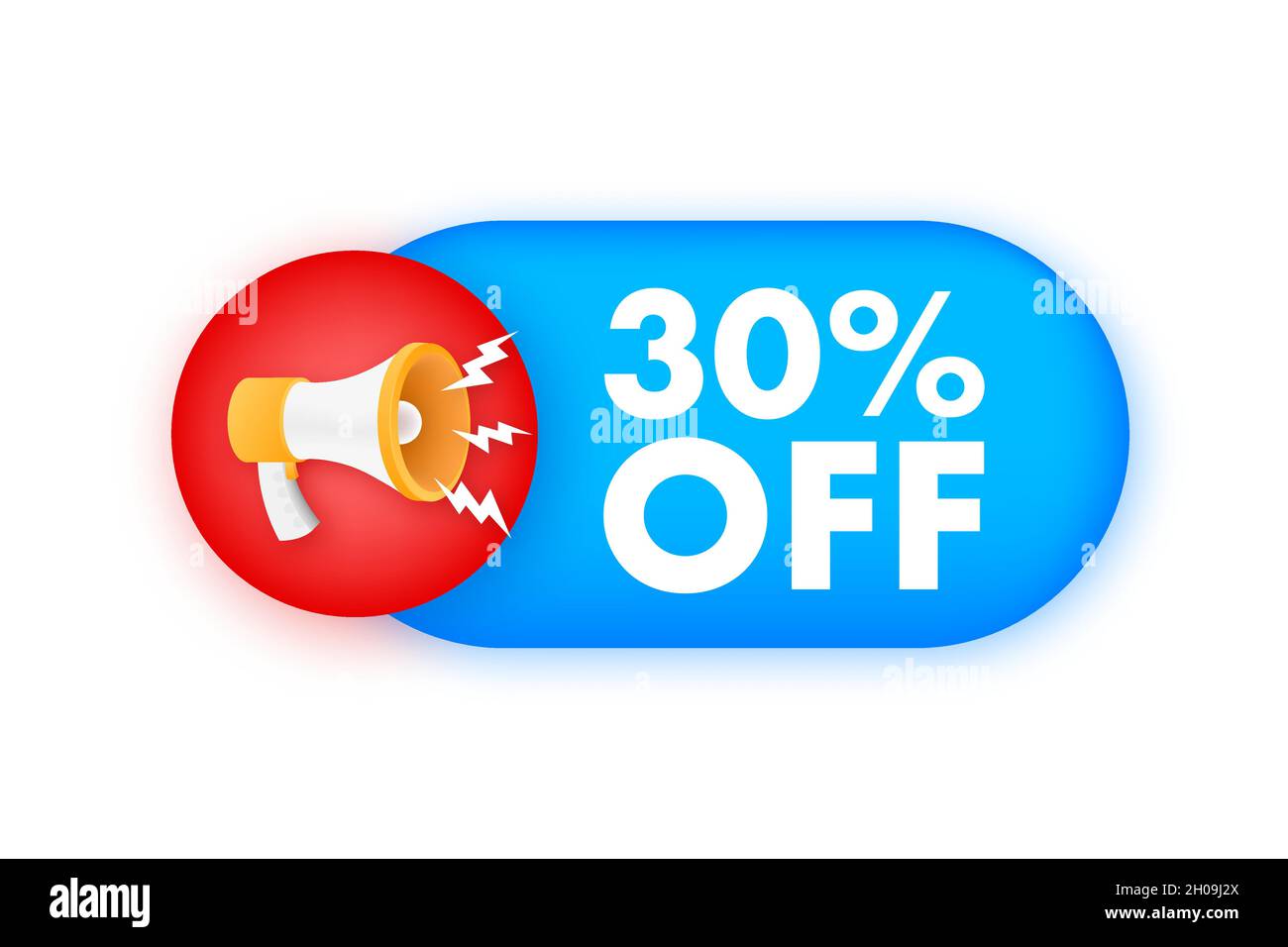 30 percent OFF Sale Discount Banner with megaphone. Discount offer ...