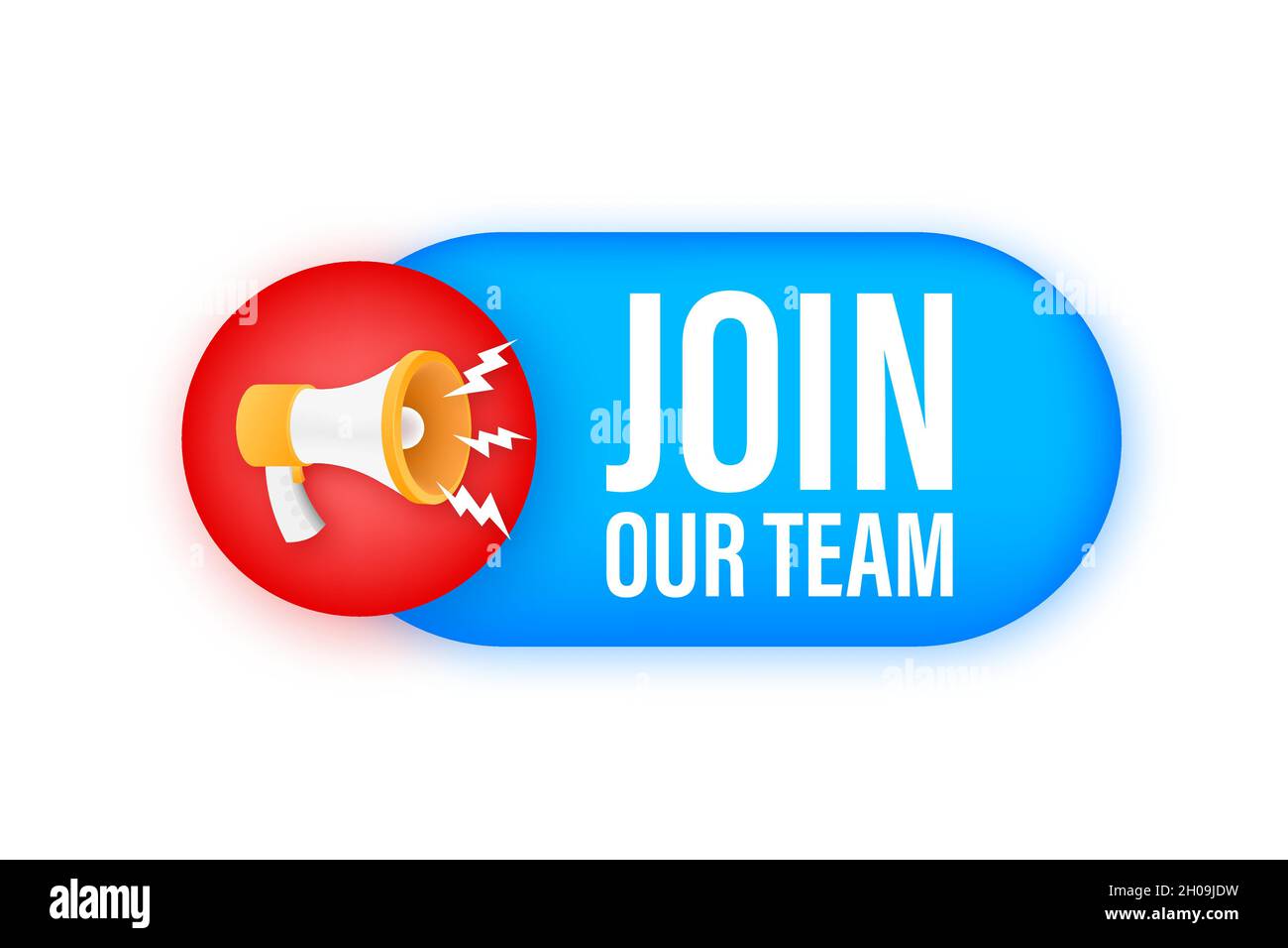 Megaphone with Join our team. Join our team megaphone. Web design. Vector stock illustration ...