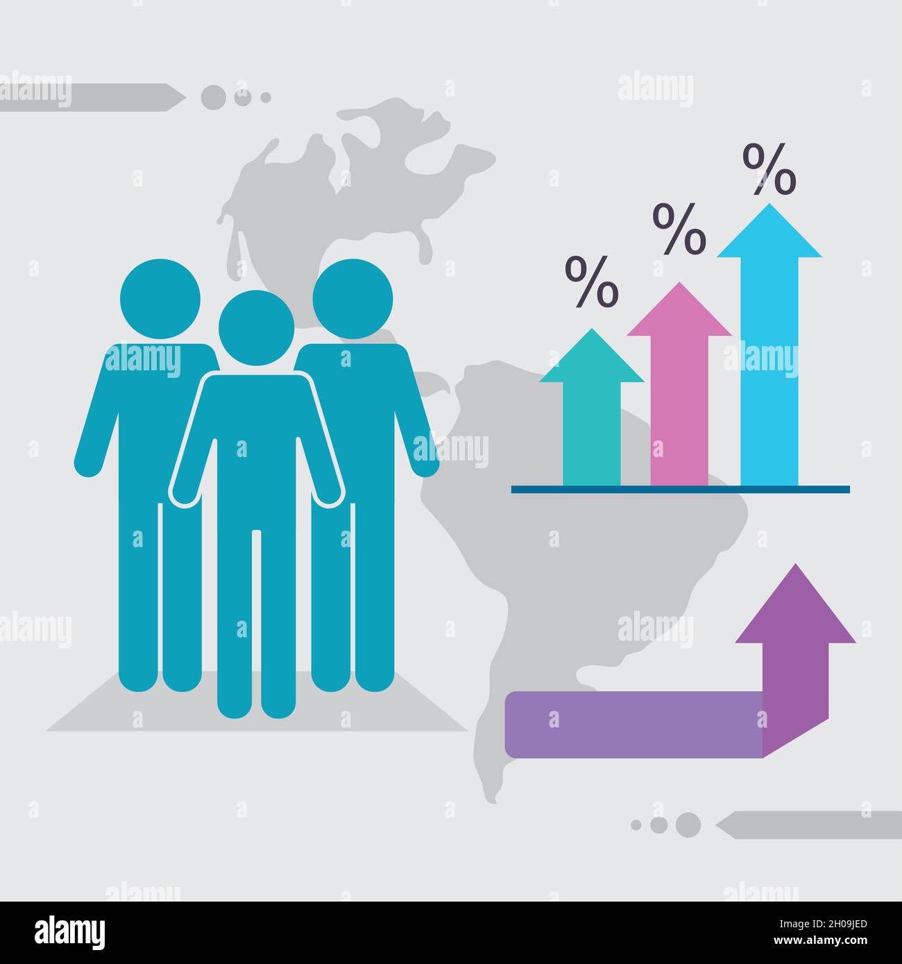 population demographic design with pictogram people Stock Vector Image ...