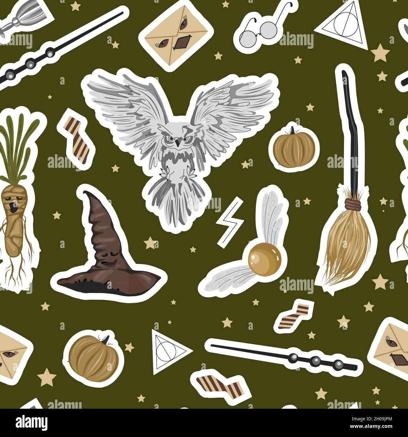 Fantasy Harry Potter, great design for any purpose. Magic seamless ...