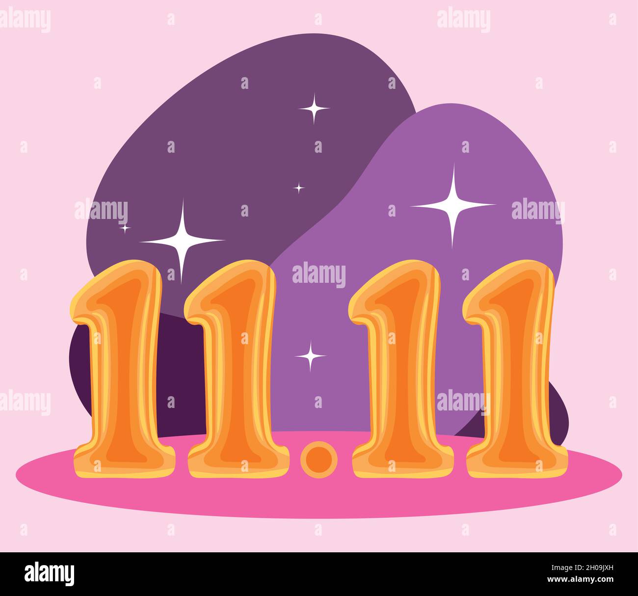 banner 11 11 foil numbers illustration design Stock Vector Image & Art ...