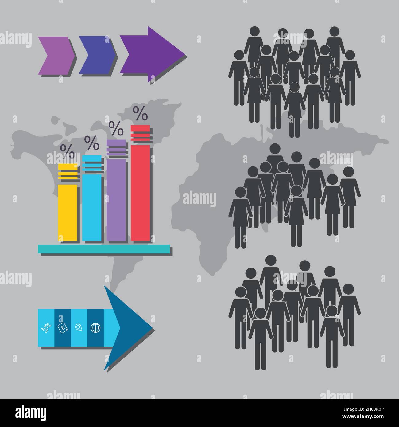 pictogram population people and infographic charts Stock Vector Image ...