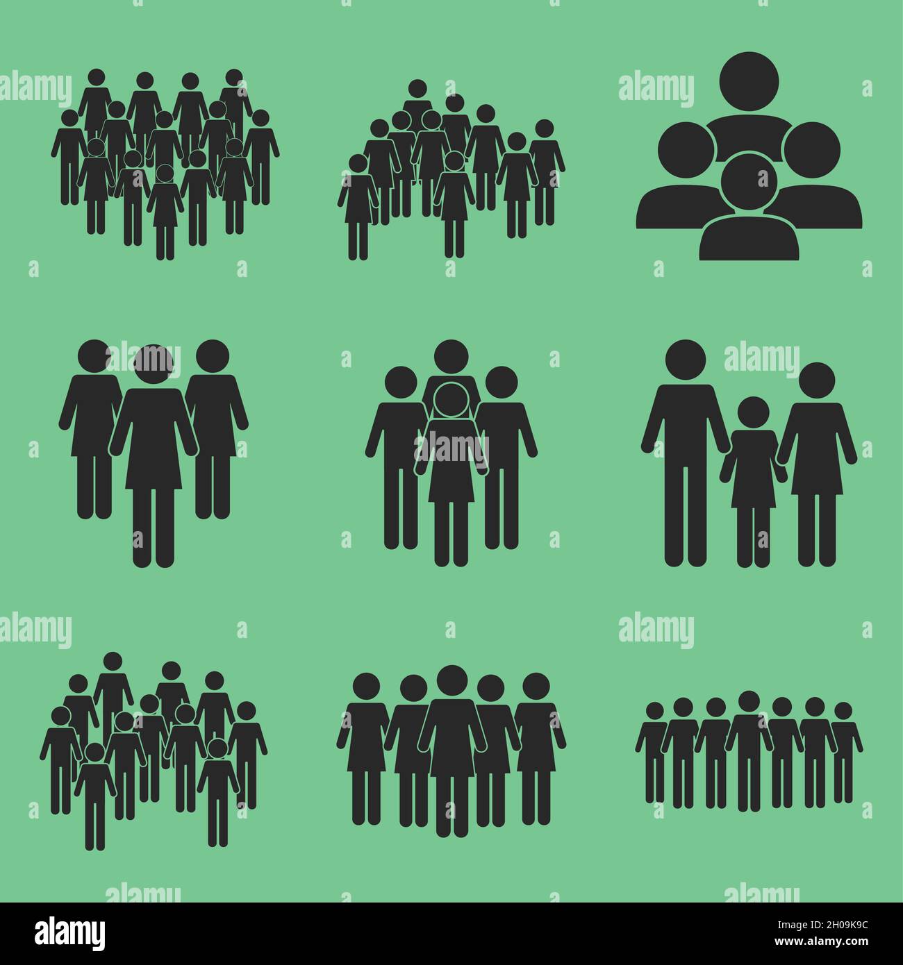 pictogram crowd people icon set Stock Vector Image & Art - Alamy