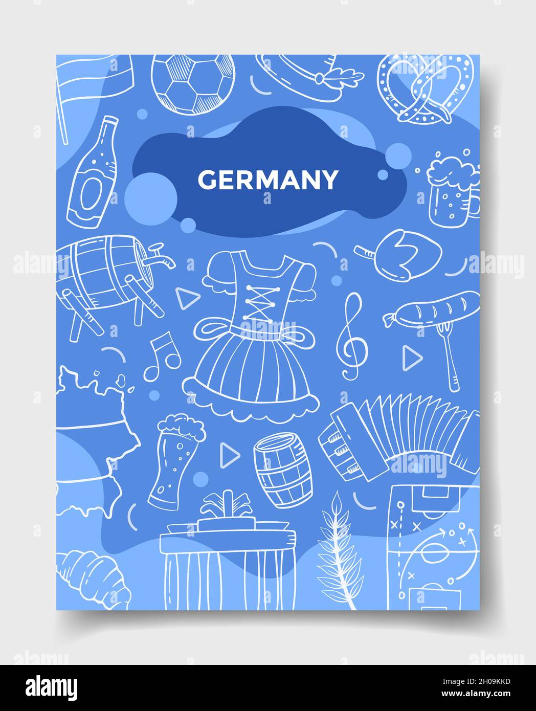germany nation country with doodle style for template of banners, flyer ...