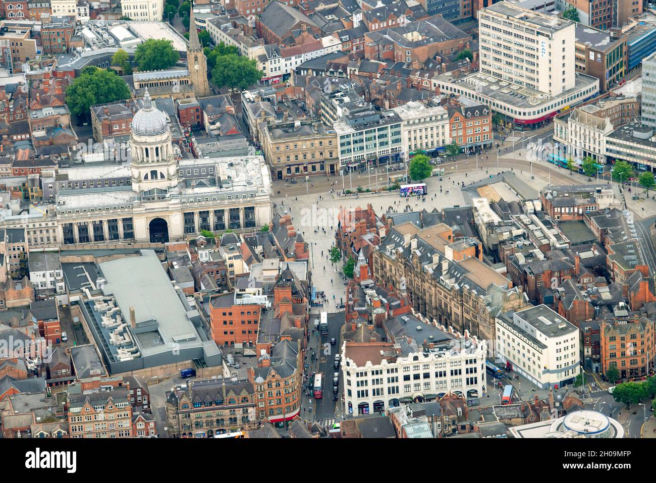 Aerial image of Nottingham City Centre, Nottinghamshire England UK ...