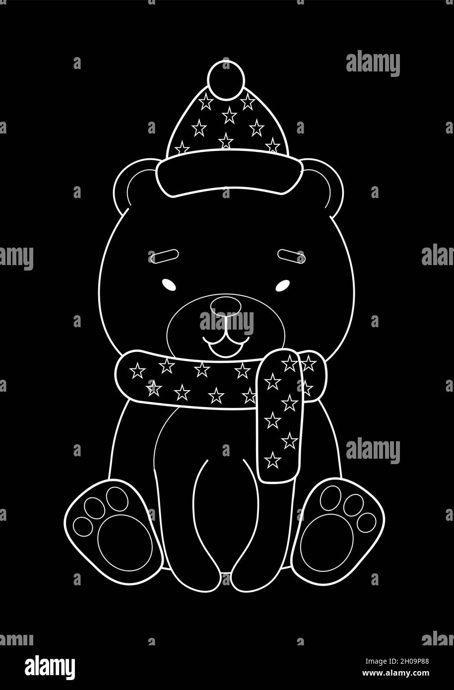 Chalk drawing illustration merry Black and White Stock Photos & Images ...