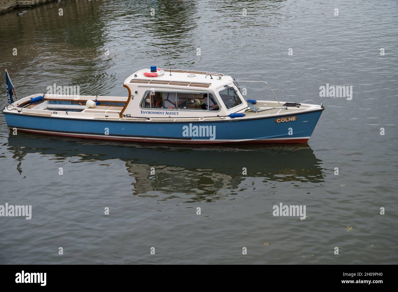 Environment Agency motor launch on the River Thames. Wallingford ...