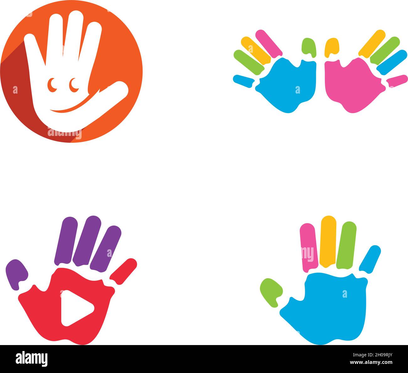 kids hands logo vector template Stock Vector Image & Art - Alamy