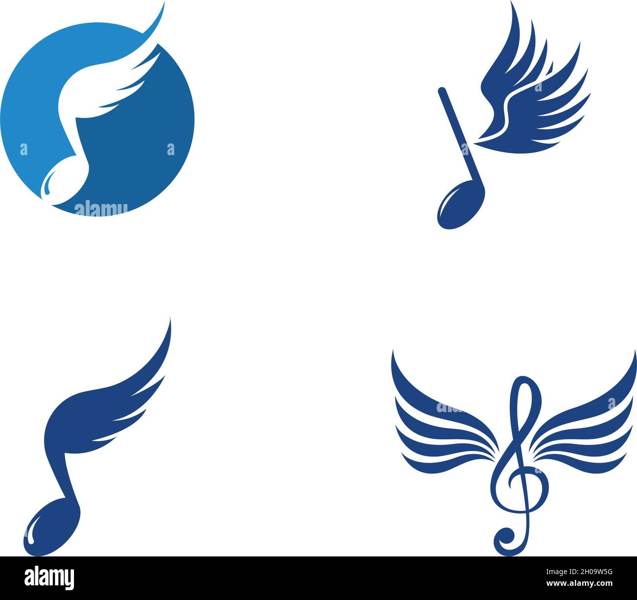 Music note wing logo vector design Stock Vector Image & Art - Alamy