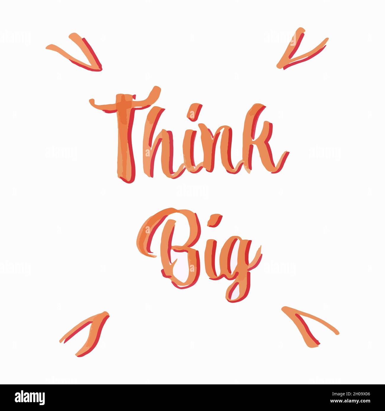 Brush lettering with the words thing big on a white background Stock ...