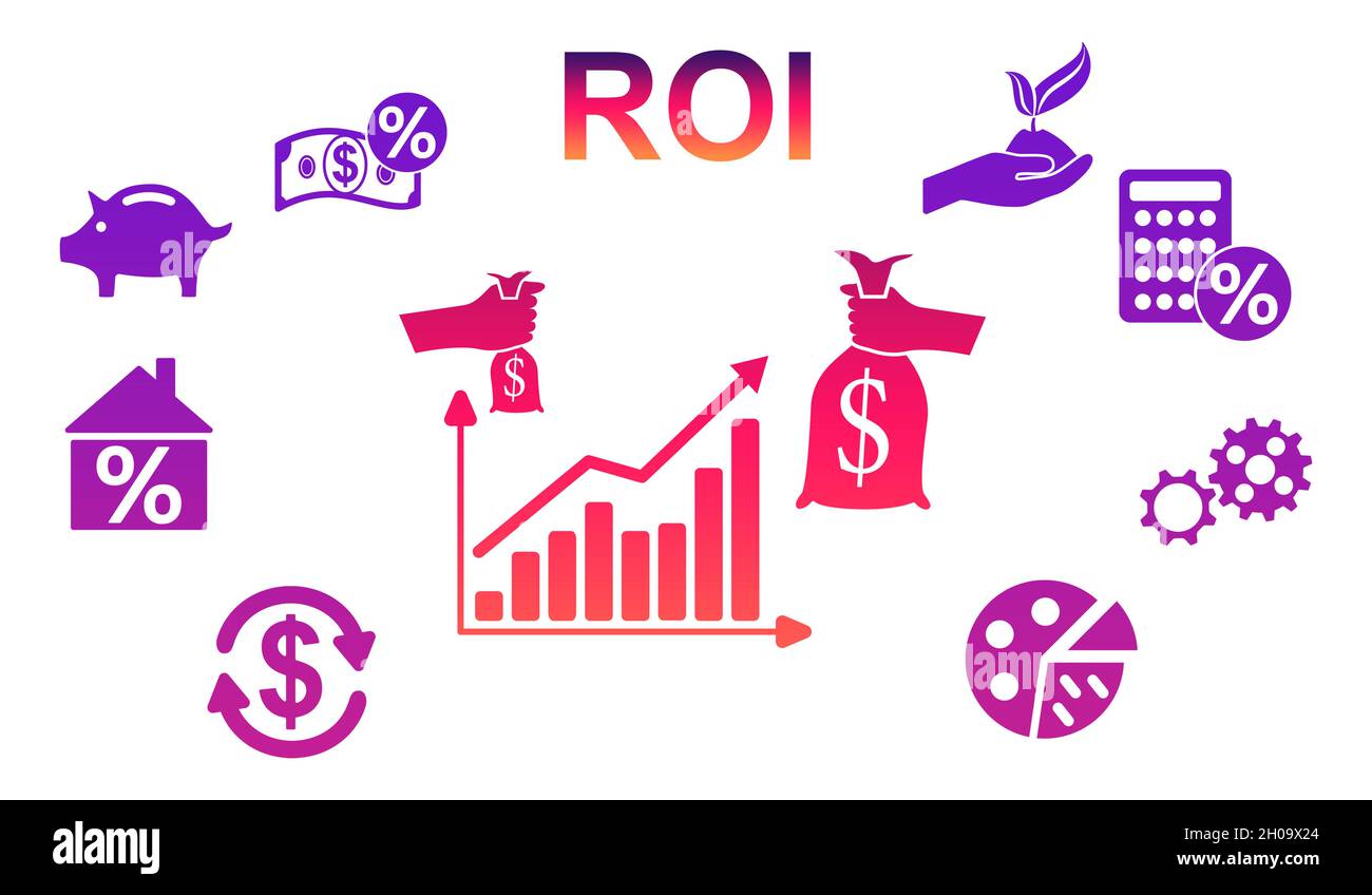 Illustration of a roi concept Stock Photo - Alamy