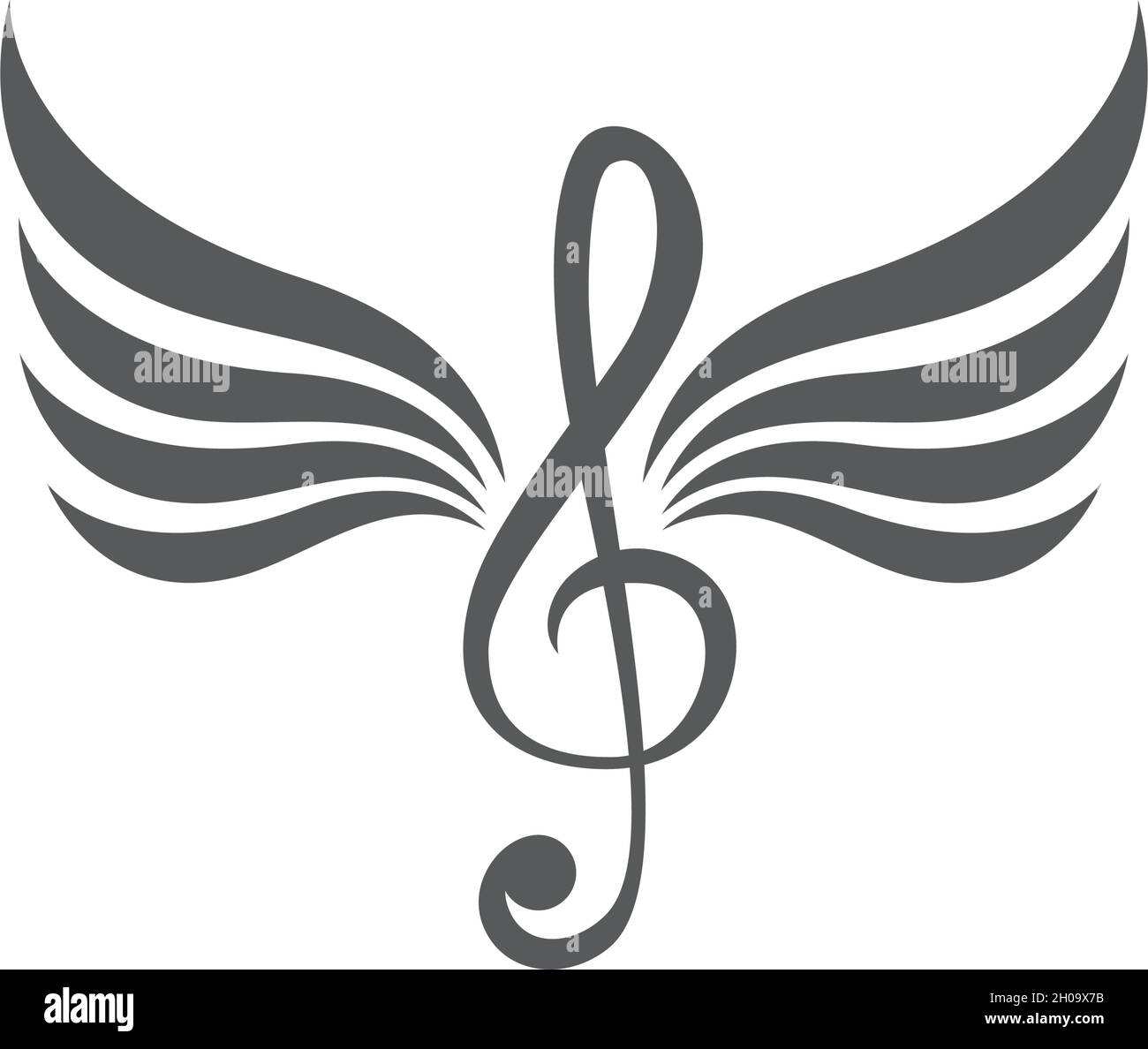 Music note wing logo vector design Stock Vector Image & Art - Alamy