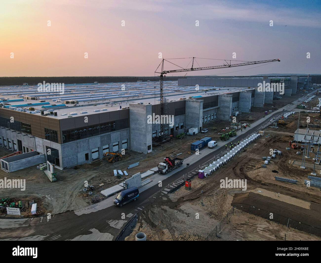 Tesla gigafactory construction site in Germany Stock Photo - Alamy