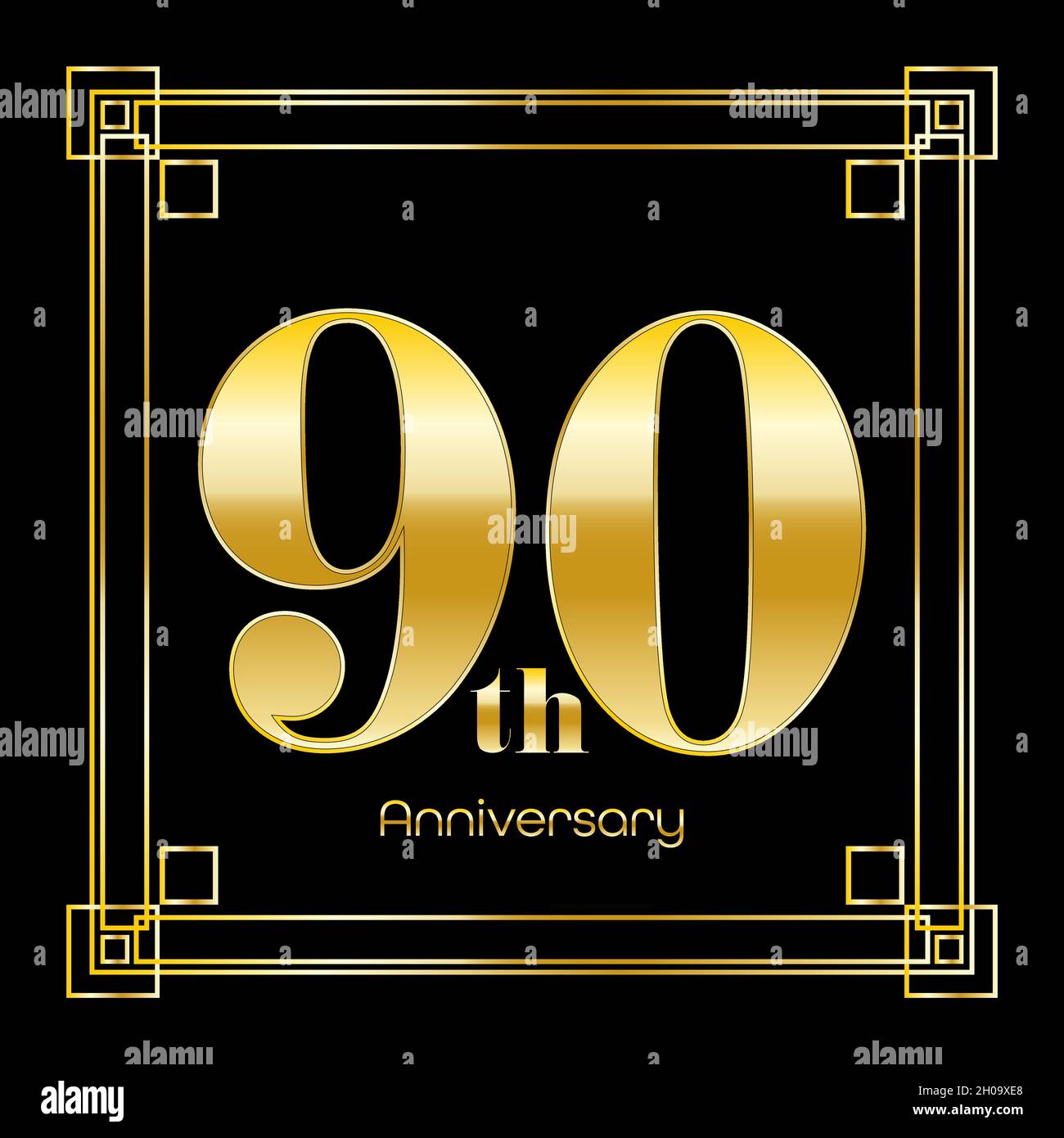 Number Eighty Logo Design With Square Ornament, luxury golden design ...