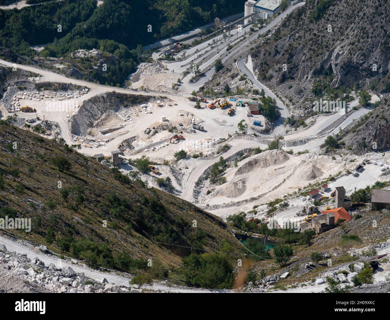 View of the Carrara Marble Quarries with Excavation Equipment ready for ...