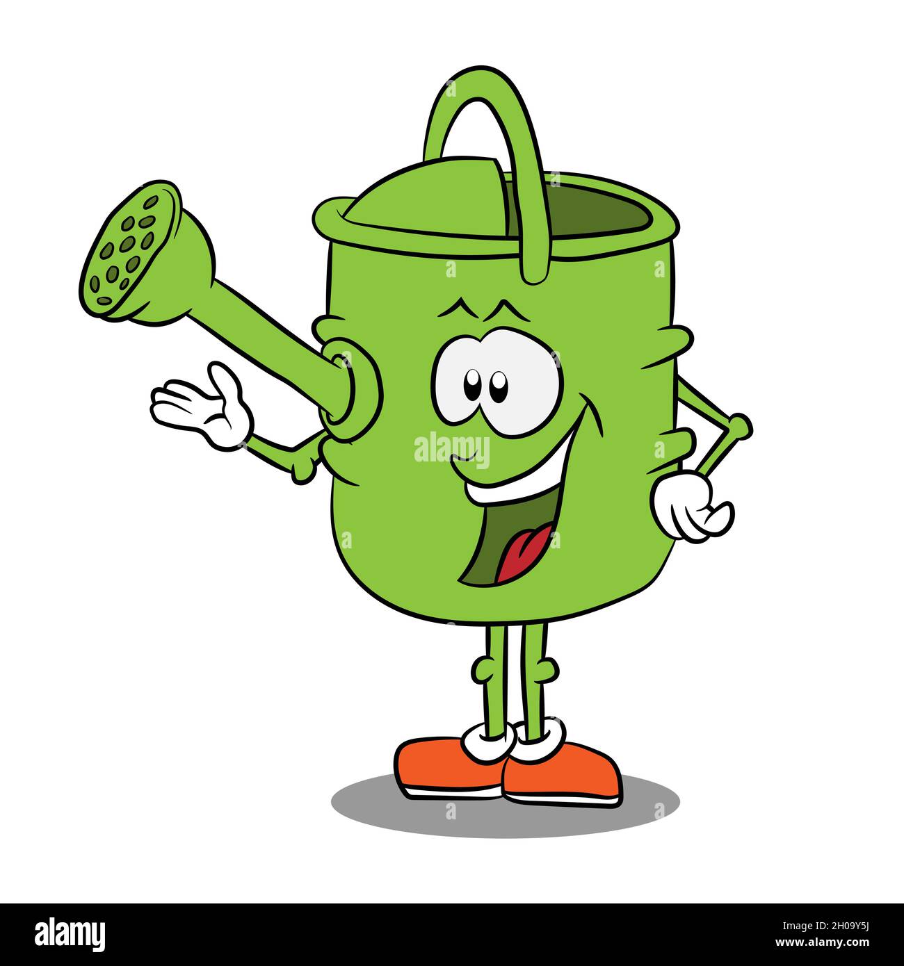 Friendly watering can as cartoon drawing, vector illustration Stock ...