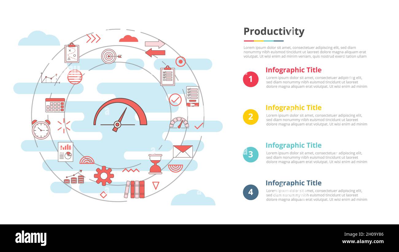 productivity concept for infographic template banner with four point ...