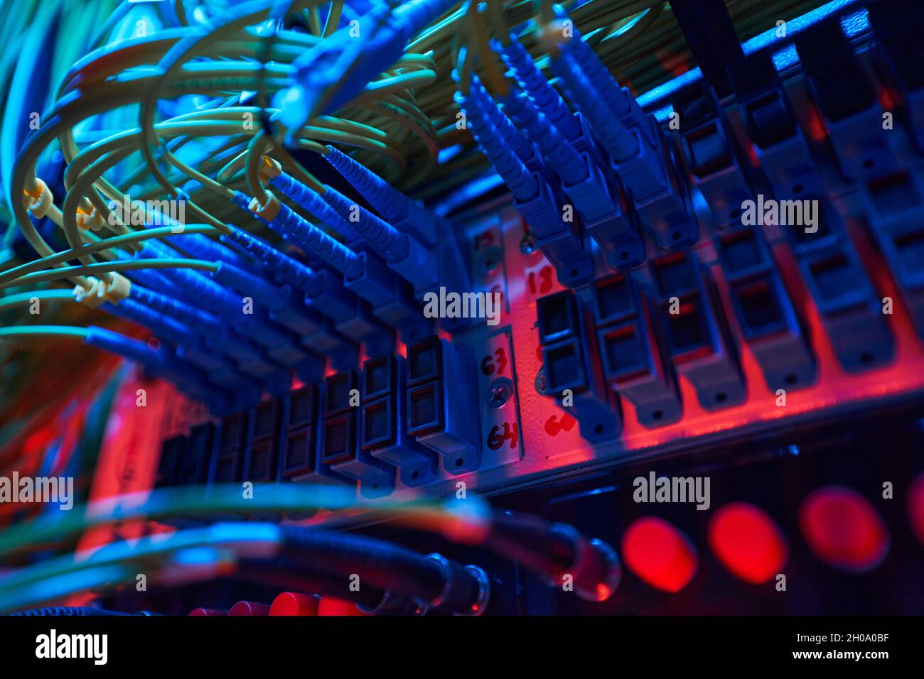 Network switch of server cabinet with cables Stock Photo - Alamy