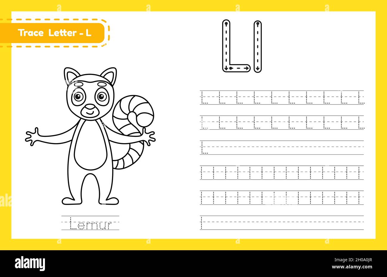 Trace letter L uppercase and lowercase. Alphabet tracing practice ...