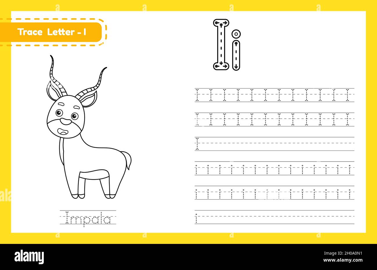 Trace letter I uppercase and lowercase. Alphabet tracing practice ...