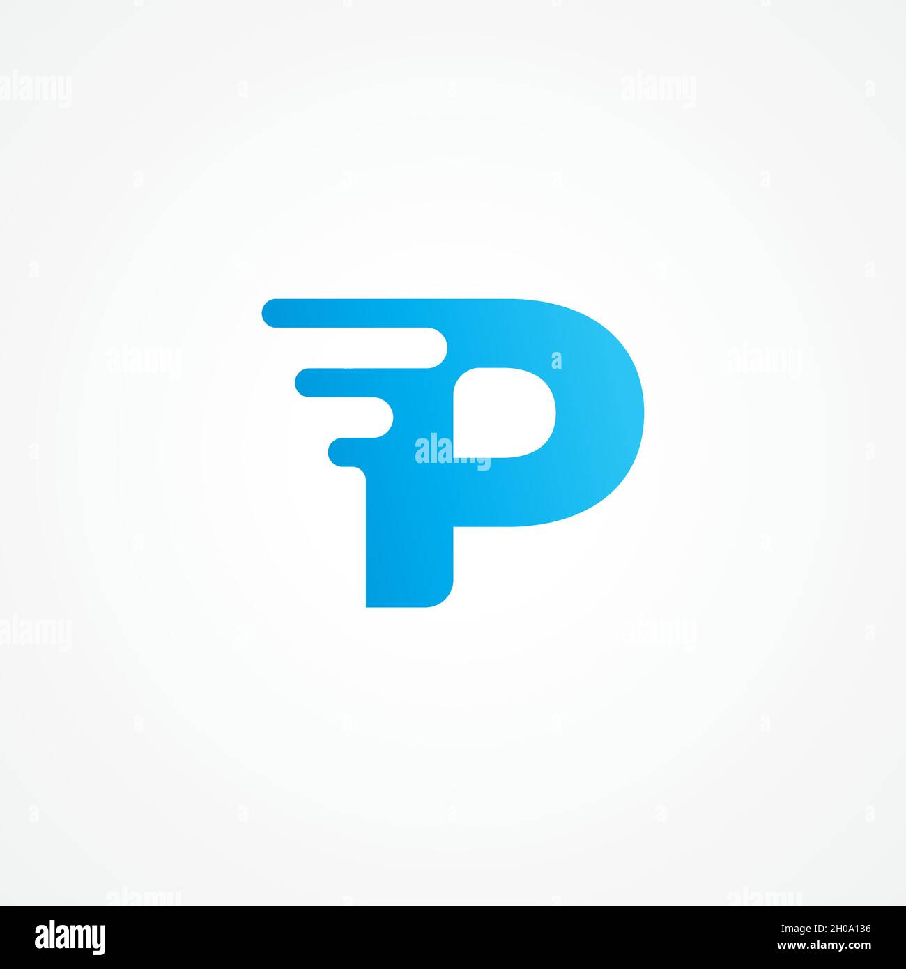 Vector illustration of letter P streaking with fluid effect. Initial ...