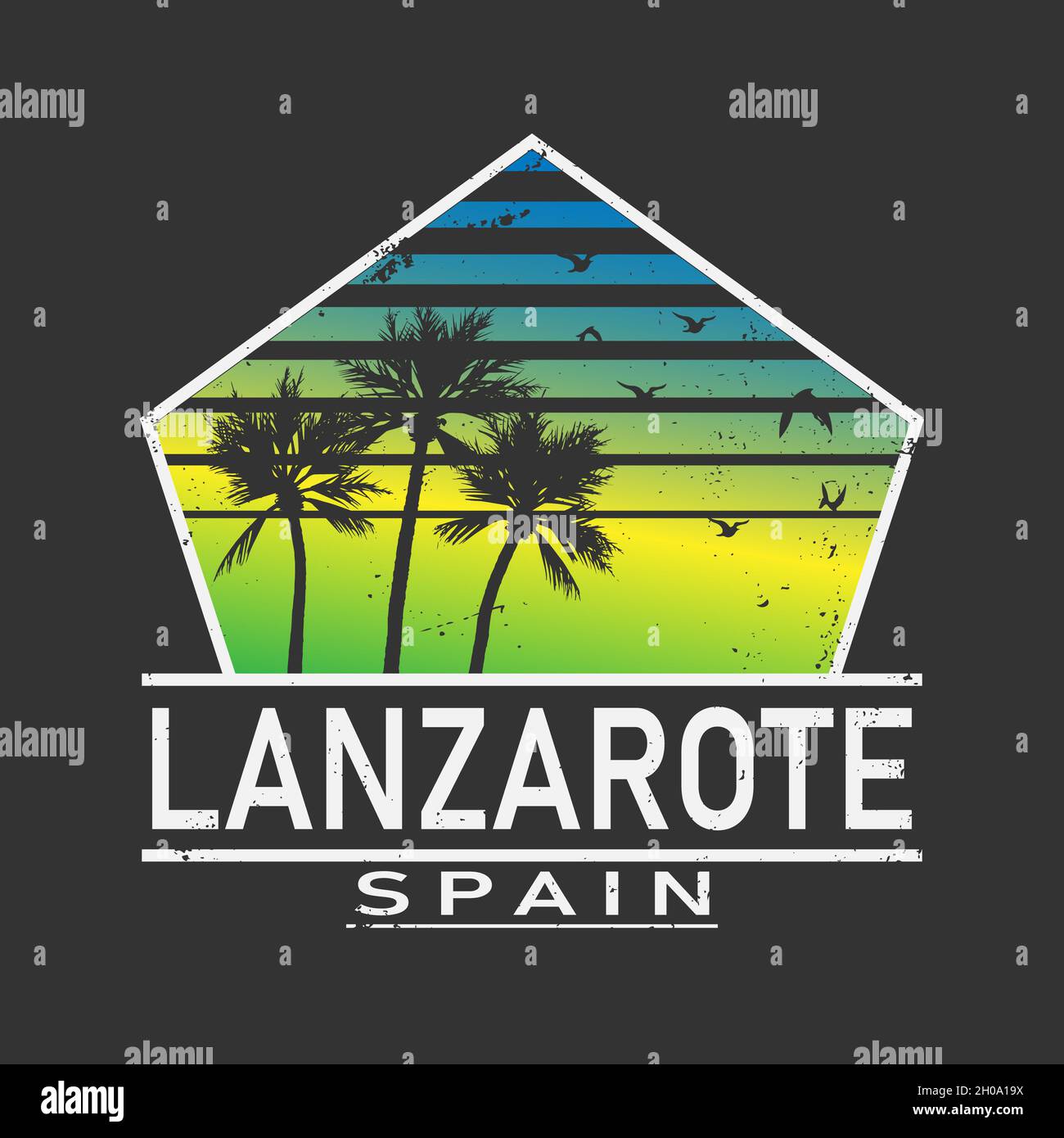 Lanzarote typographic stamp. Typographic sign, badge or logo t-shirt ...
