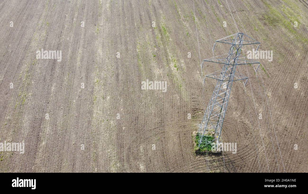 Uav drone power line hi-res stock photography and images - Alamy