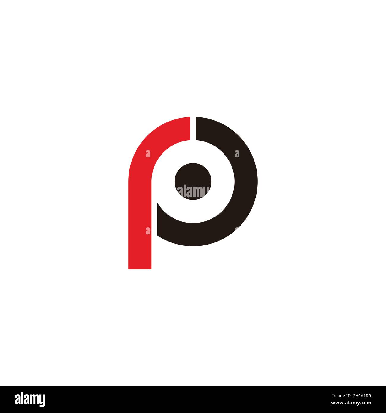 letter rp simple round motion colorful design logo vector Stock Vector ...