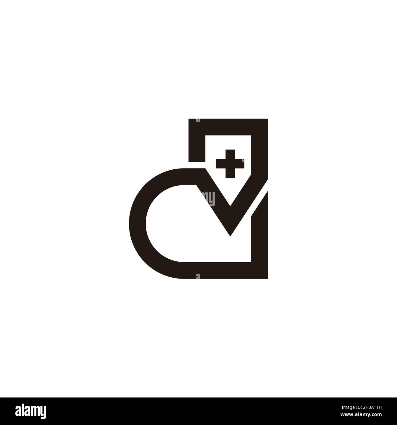 letter d plus medical heart pulse symbol logo vector Stock Vector Image ...