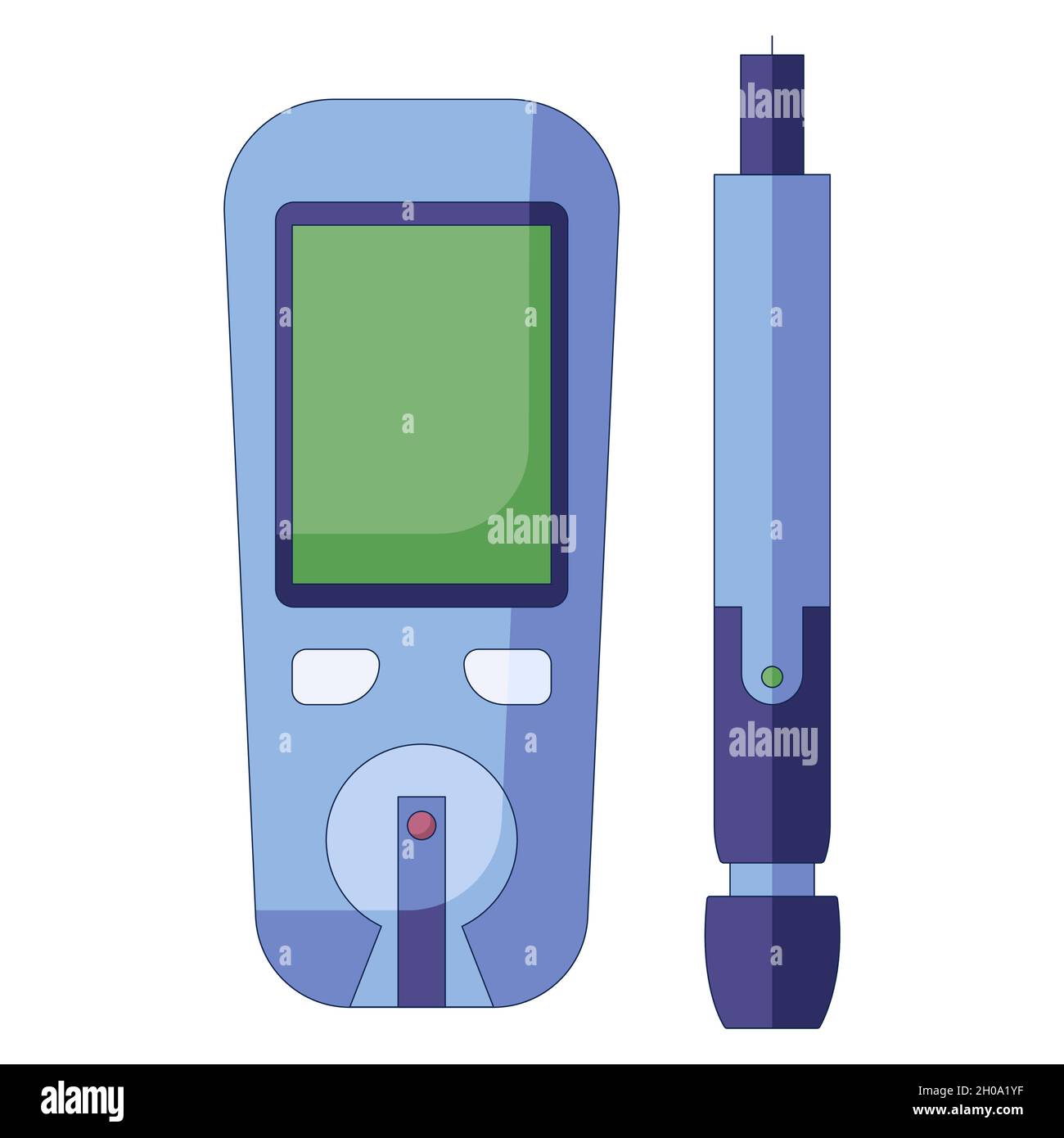 Glucose meter vector illustration. Diabetes blood glucose test. Modern ...