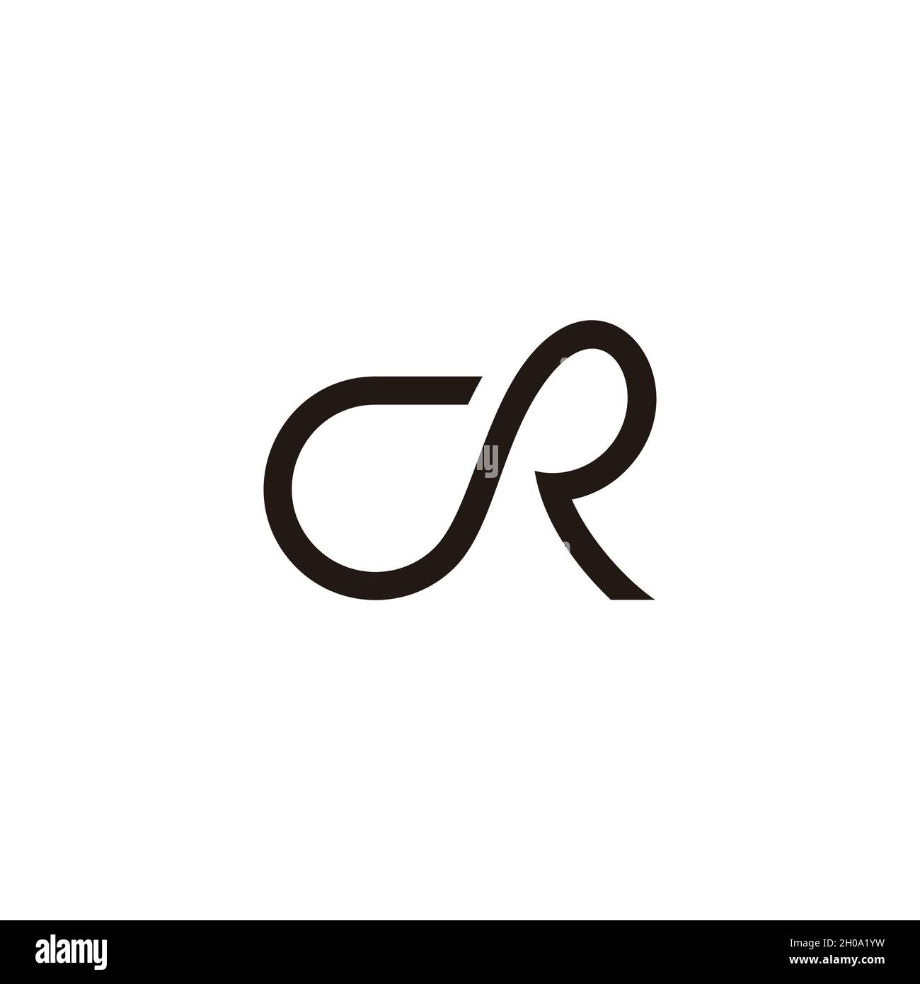 letter cr simple geometric curves line logo vector Stock Vector Image ...