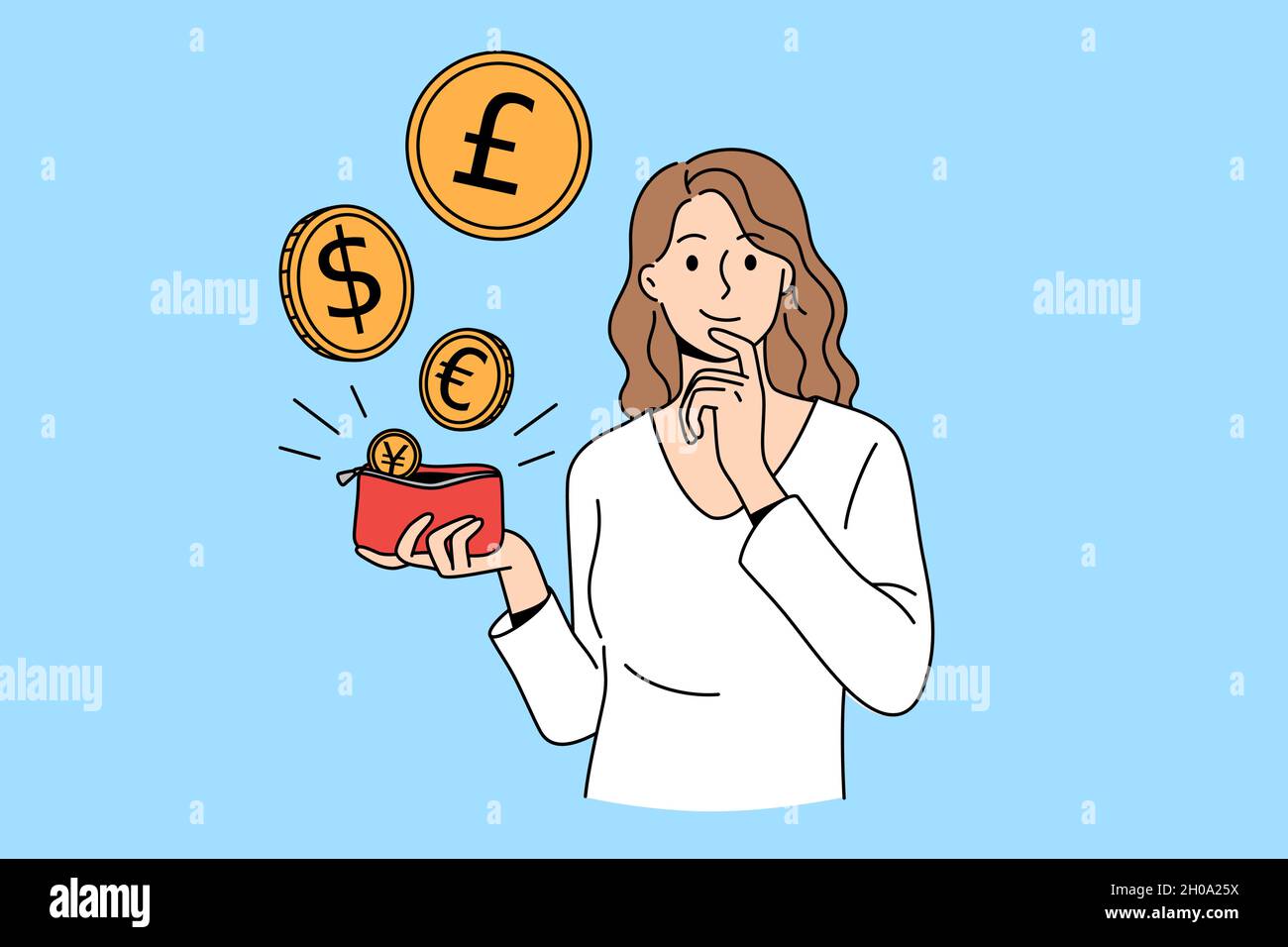 Money wallet change woman Stock Vector Images - Alamy
