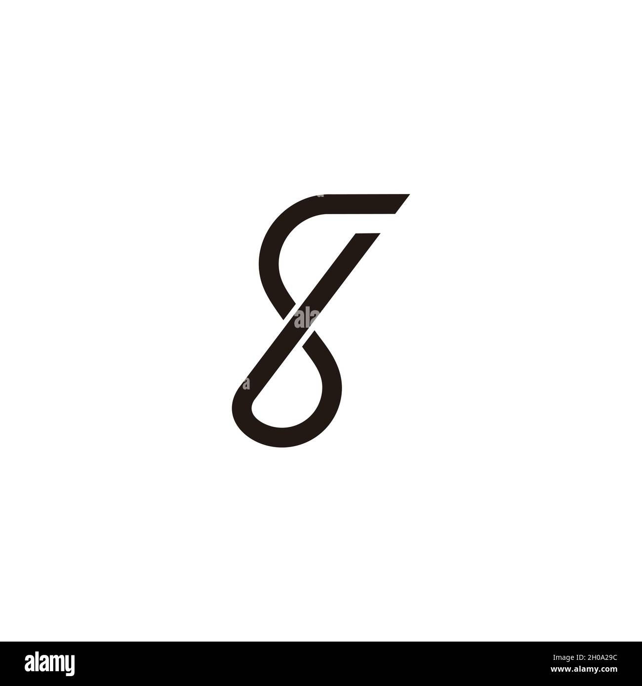 letter sb simple geometric curves infinity symbol logo vector Stock ...