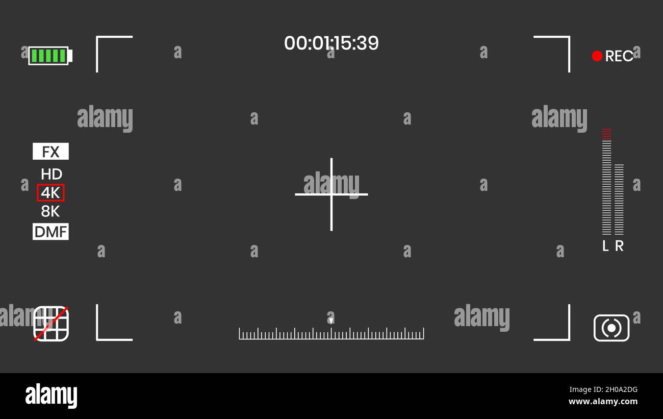 Camera viewfinder video or photo frame recorder flat style design ...