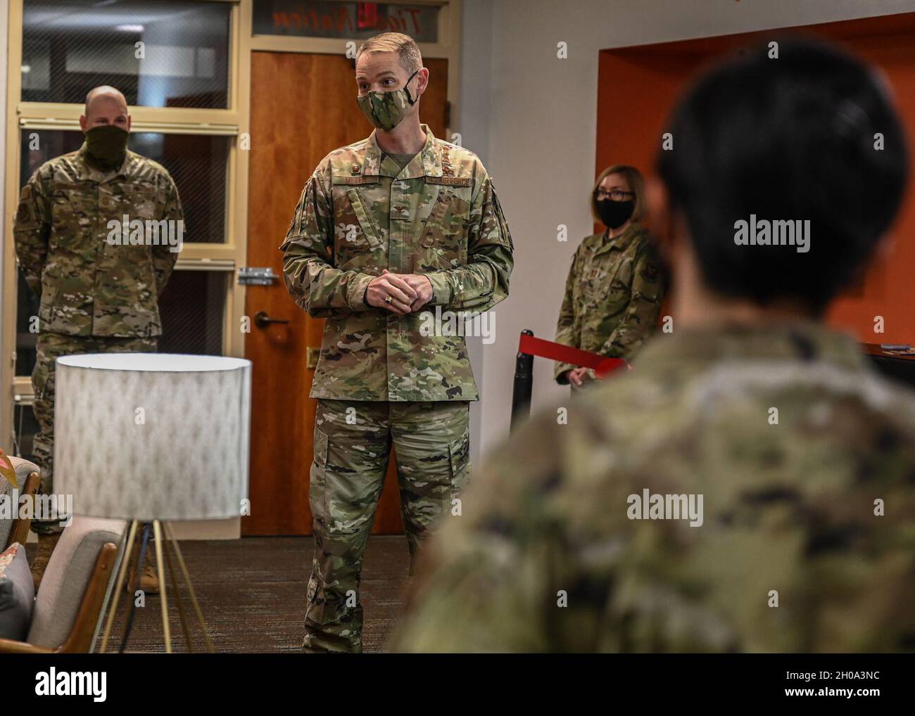 Col. David S. Miller, 377th Air Base Wing commander, provides opening ...