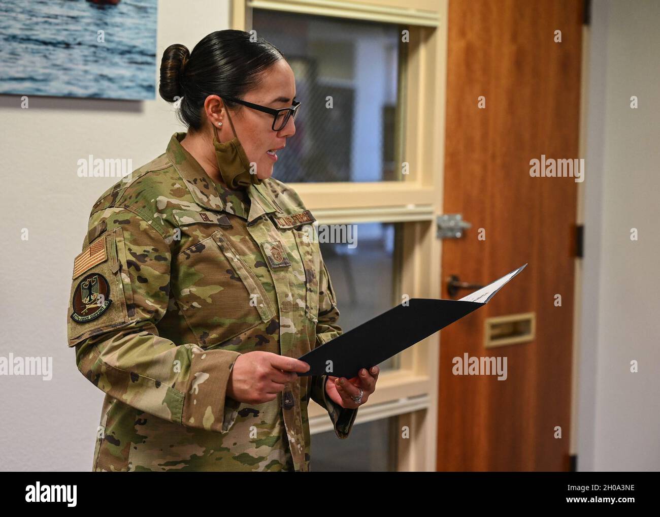 U.S. Air Force Master Sgt. Guadalupe Gil, Welcome Center manager ...